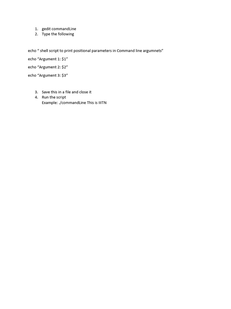 Shell Script for Positional Parameters | PDF