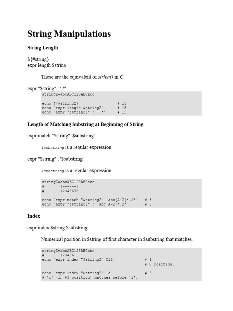String Manipulations Practice Pdf String Computer Science