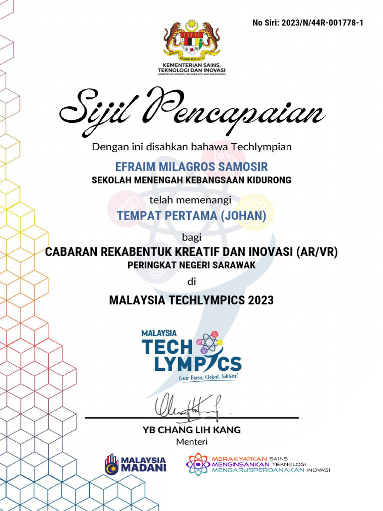 Sijil Techlympics | PDF