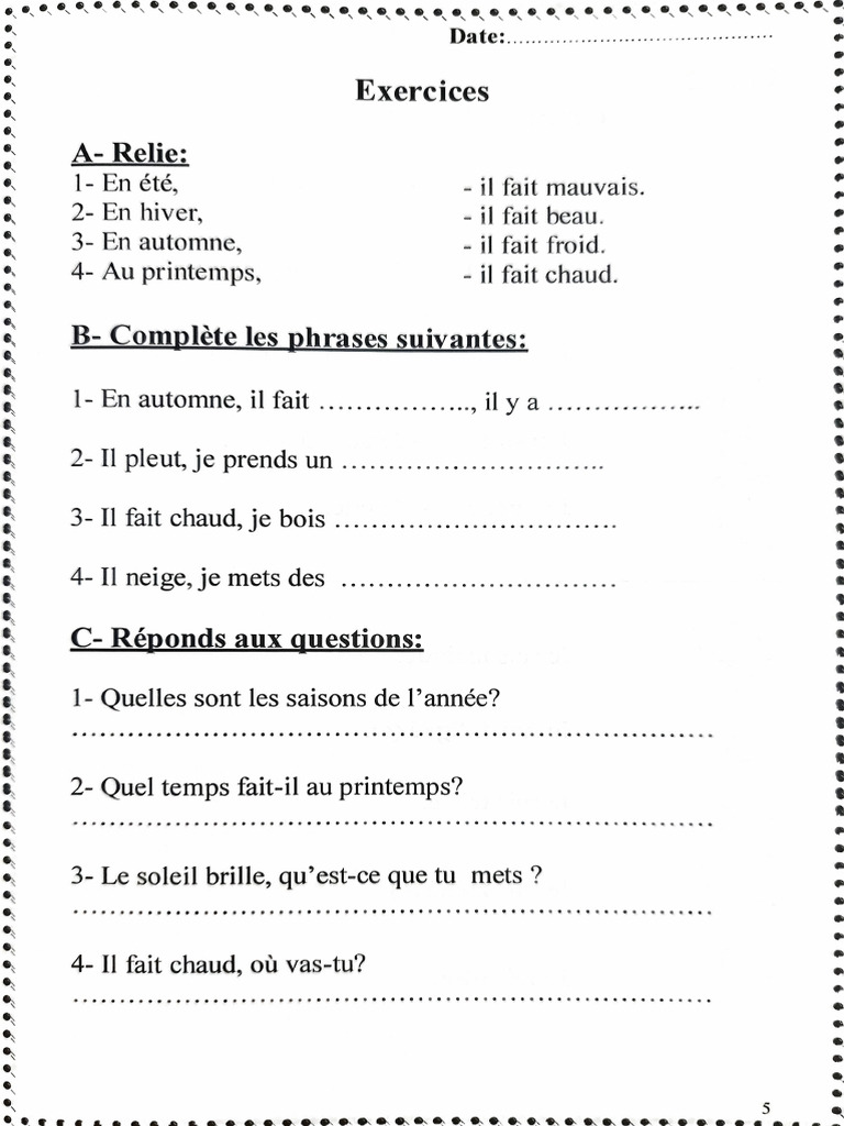 French Booklet 3rd Primary First Term | PDF