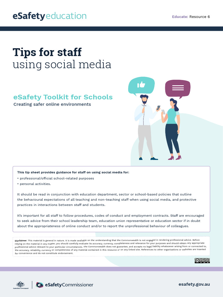 Educate 6 - Tips For Staff Using Social Media | PDF | Social Media ...