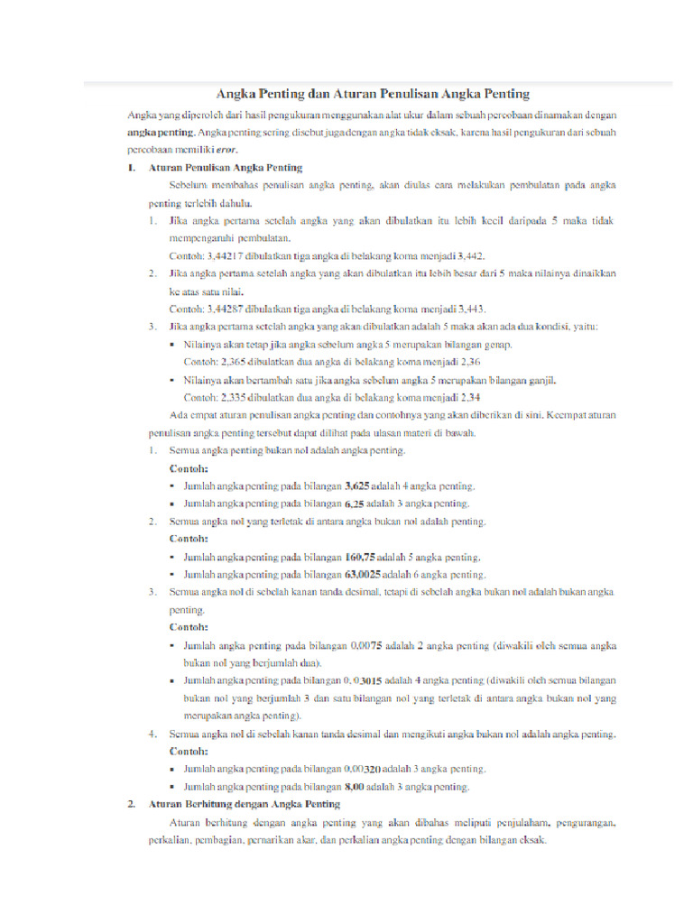 Bahan Bacaan Angka Penting | PDF