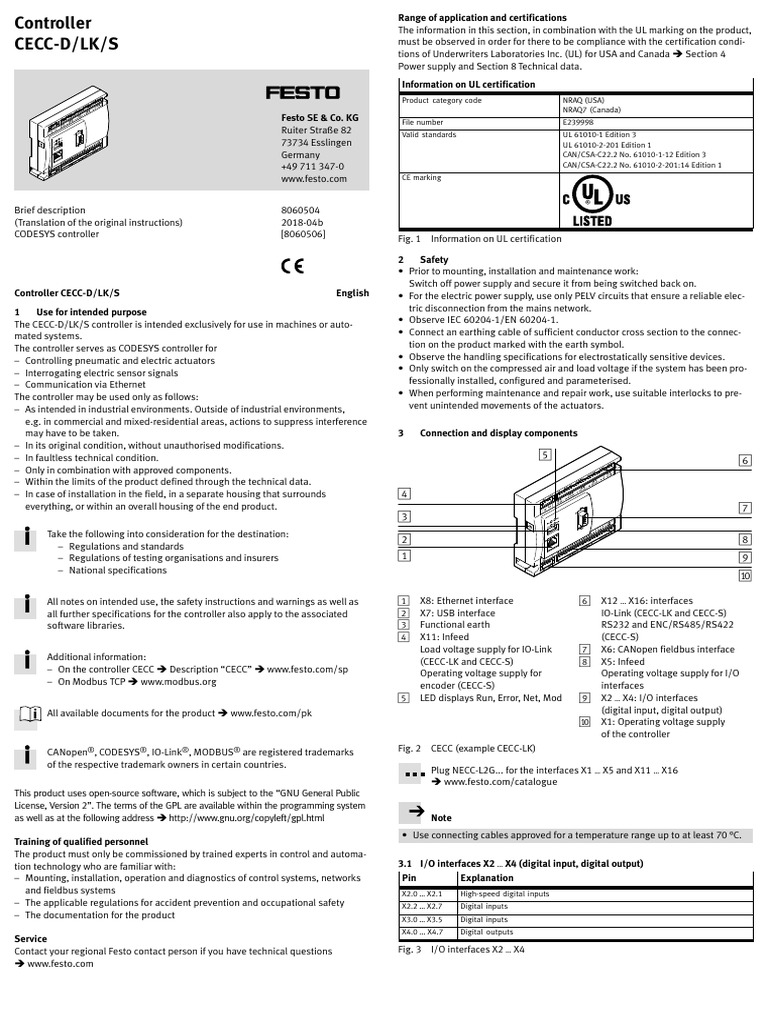 Festo SE | PDF | Power Supply | Usb
