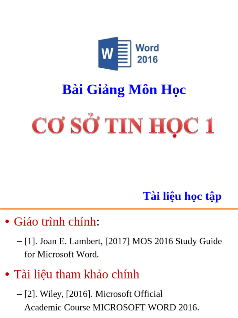 Tuan 1 - Bai 1 - Lam Quen Voi Microsoft Word 2016 | PDF