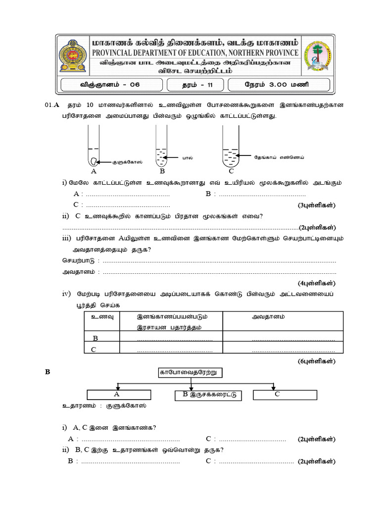 GCE OL Science Past AND Model Papers | PDF