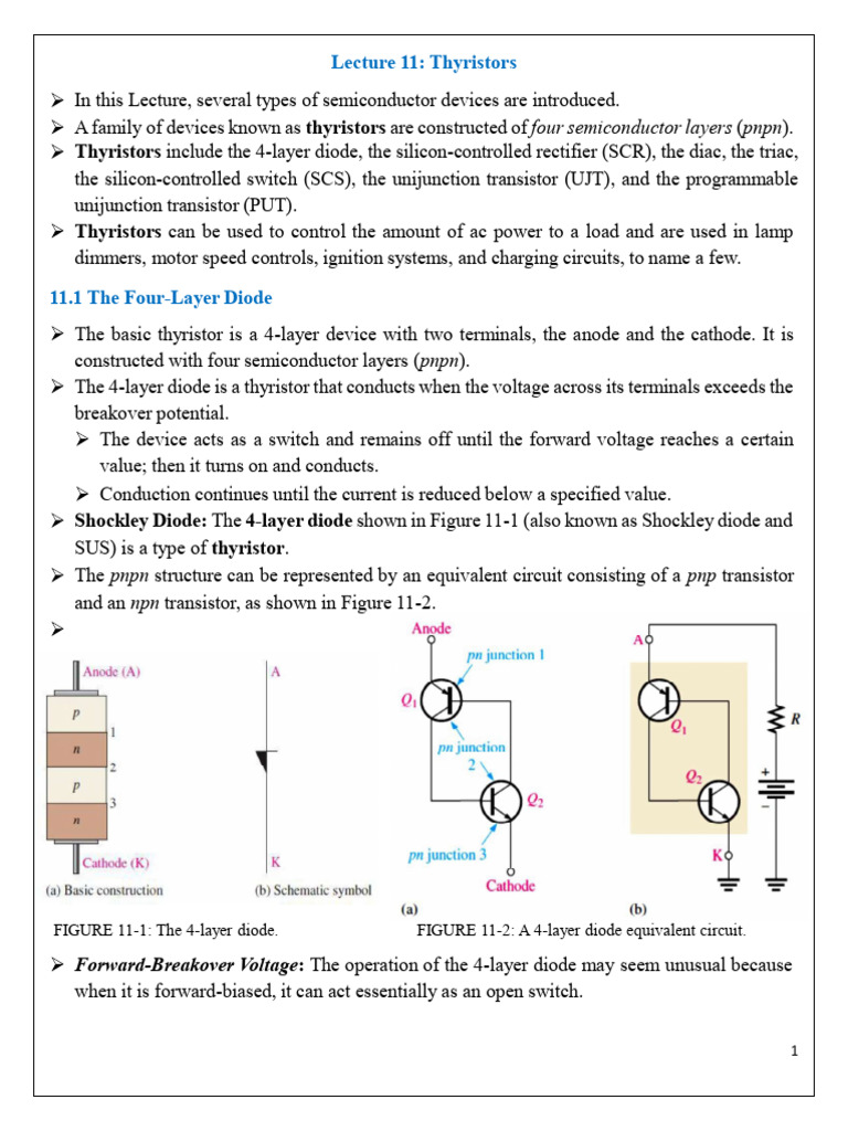 Thyristors and Other Devices | PDF | Field Effect Transistor | P–N Junction