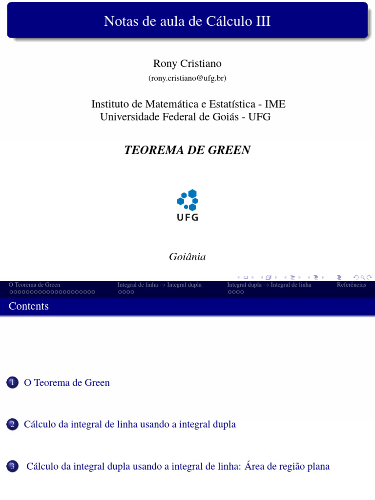 Aula 07 - (2 PROVA) - Teorema Degreen | PDF | Cálculo | Analise matemática