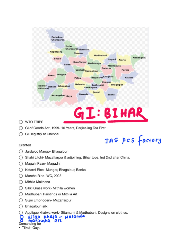 GI Tags of Bihar | PDF