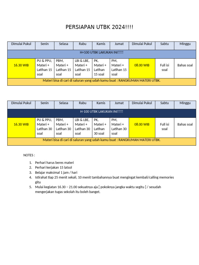 Persiapan Utbk 2024 | PDF