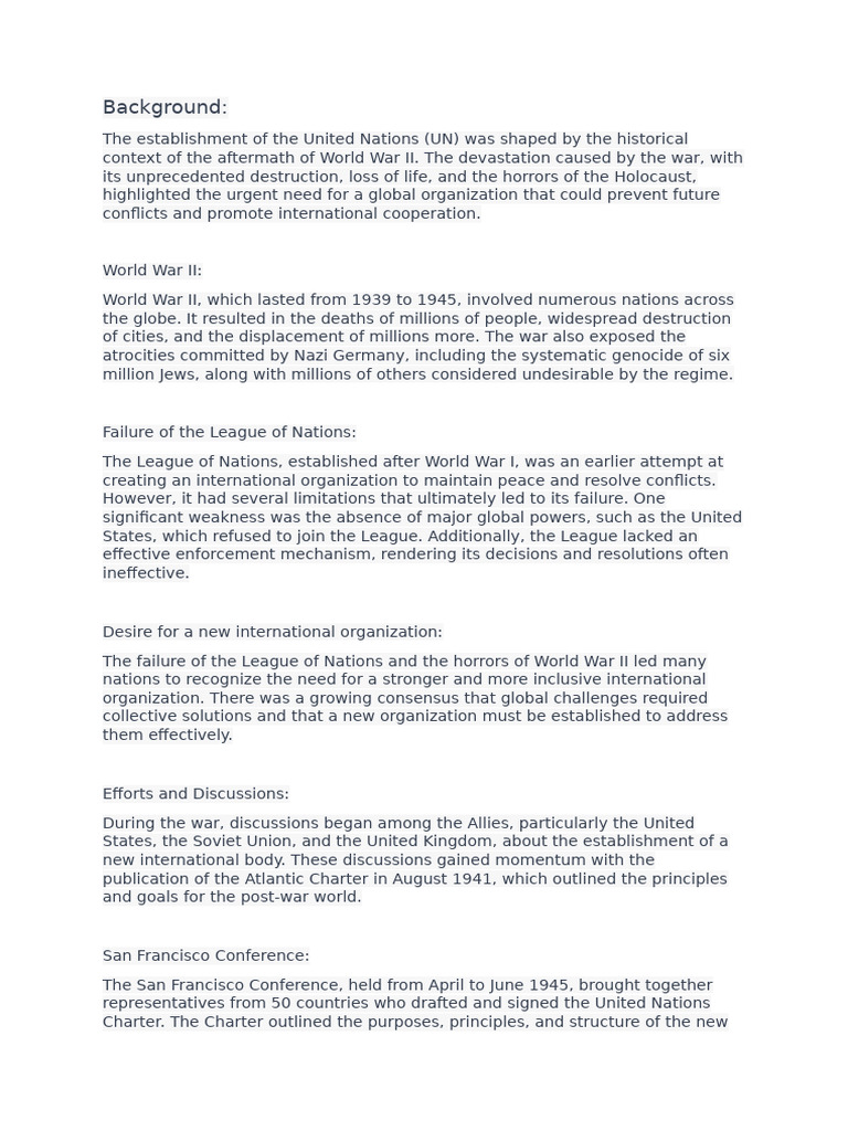 Origins of the United Nations Explained | PDF | United Nations ...