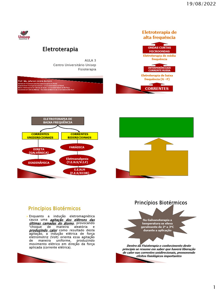 AULA 3 - Revisã o de Eletroterapia | PDF | Músculo | Ondas