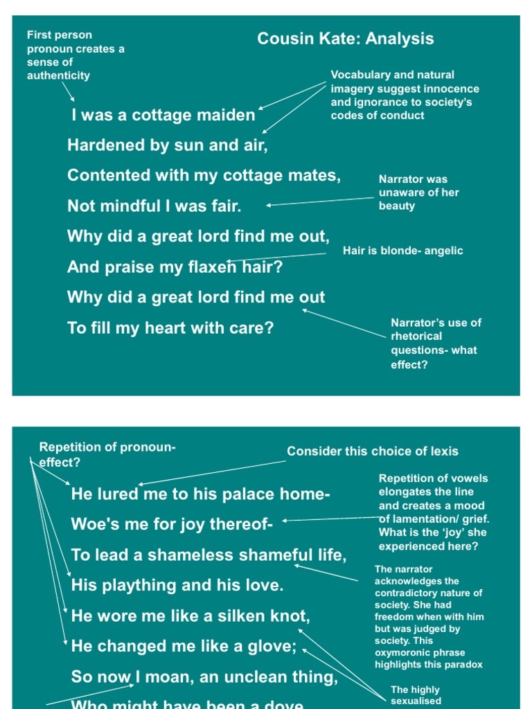 Analysis of "Cousin Kate" Poem | PDF