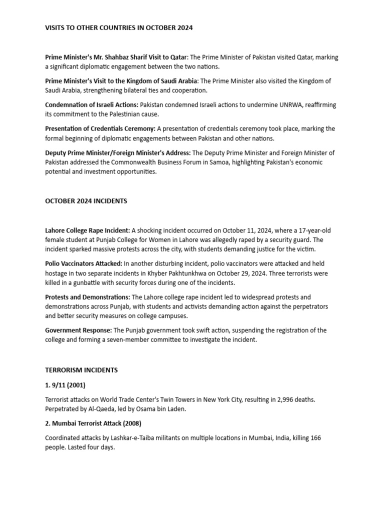 October 2024 Global Events Overview | PDF | Genocides | Muhammad