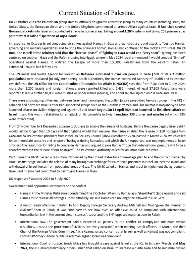 Current Situation of Palistine. | PDF | Hamas | Israel