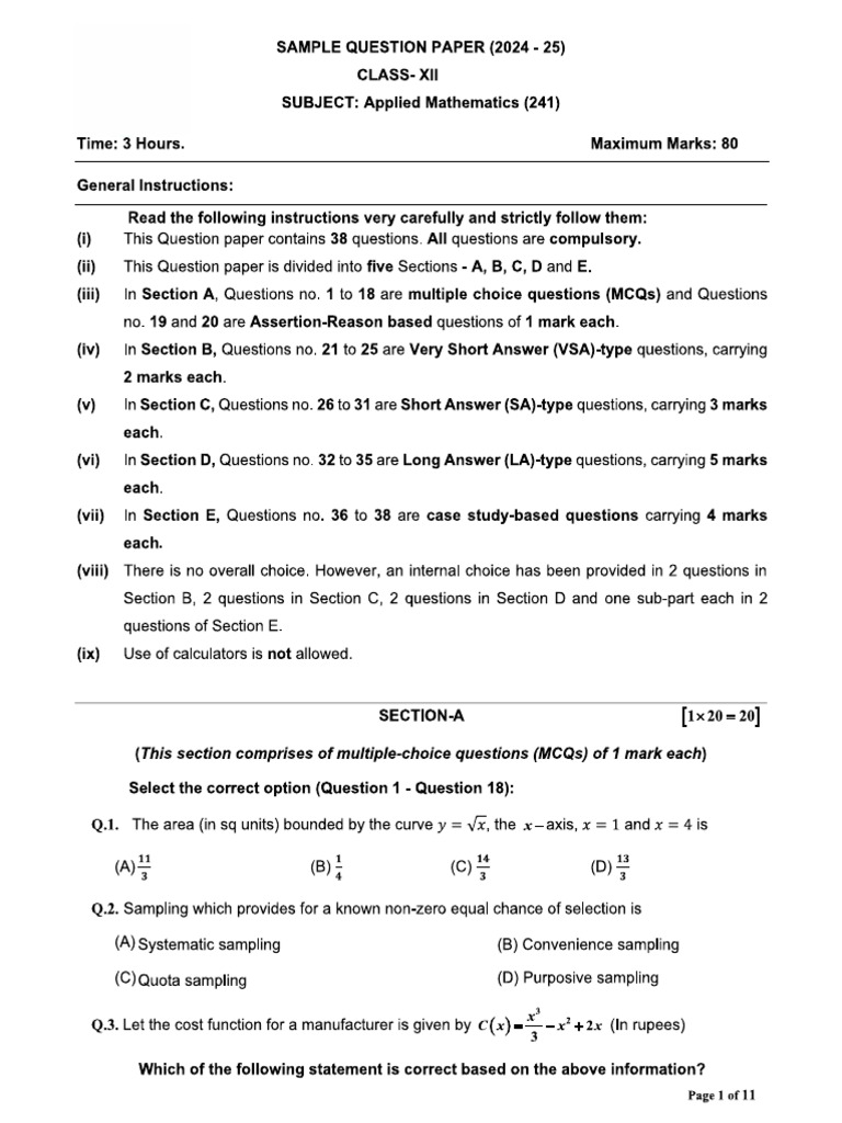 Applied Math QP | PDF