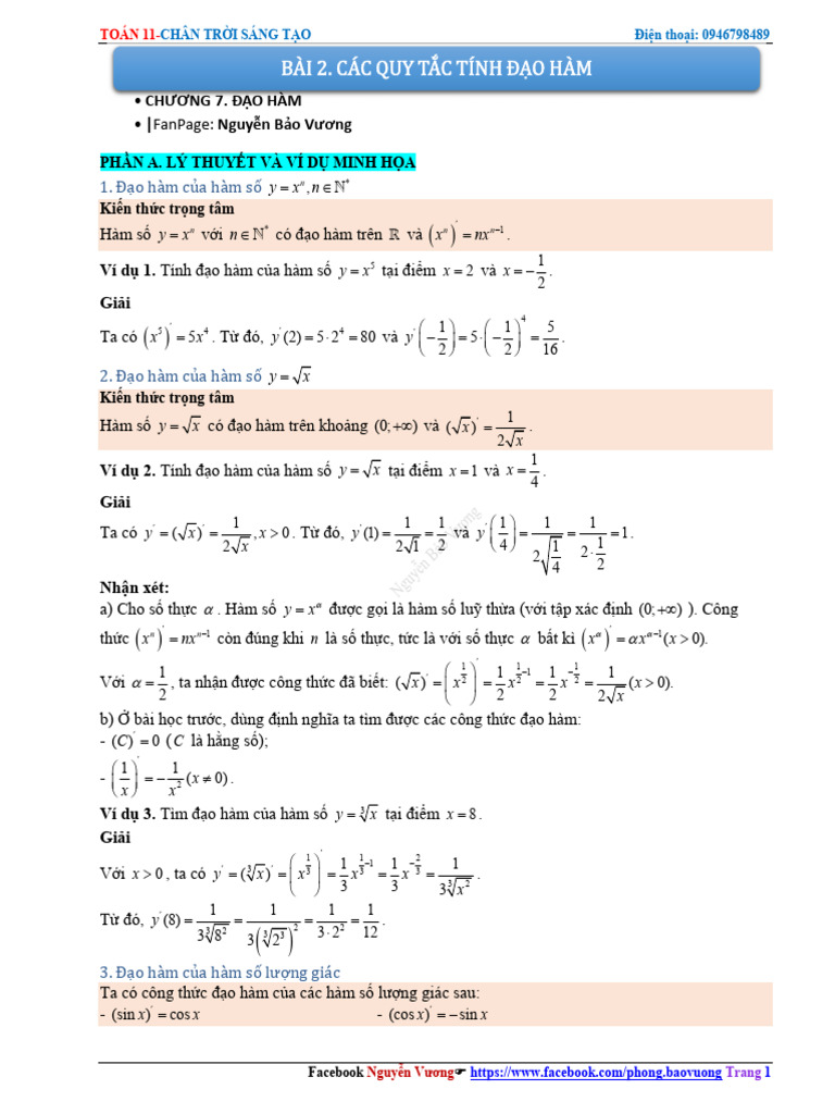Bai-2-Cac Quy Tac Tinh Dao Ham - CH | PDF