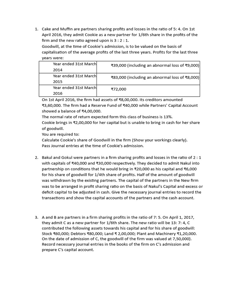 GOODWILL PRACTICE | PDF | Goodwill (Accounting) | Financial Services