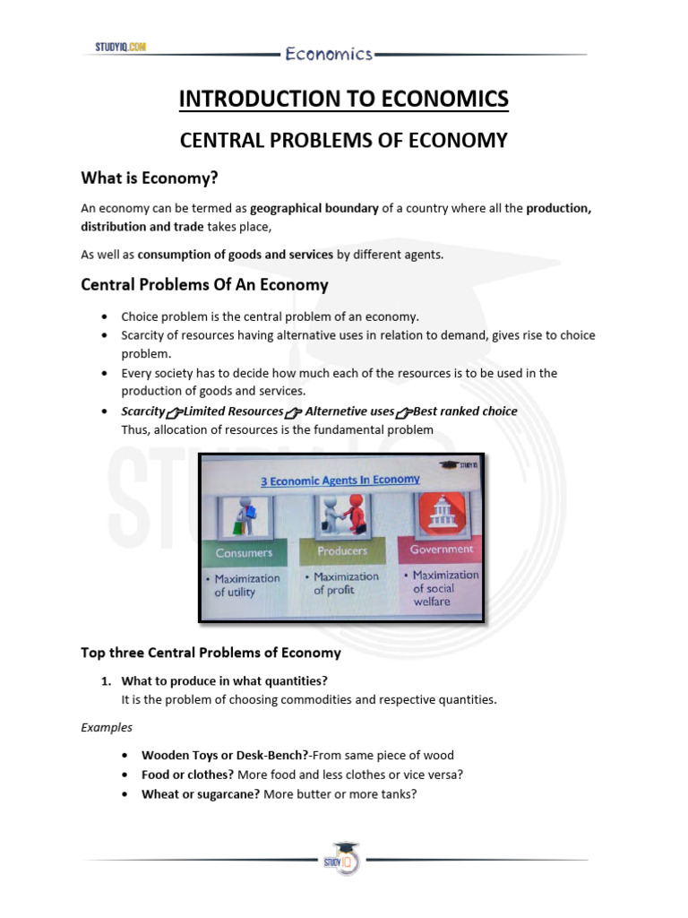 Central Problems of Economy | PDF | Economics | Goods