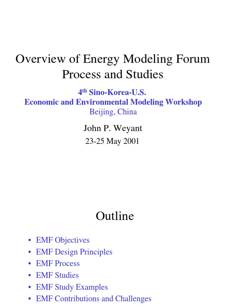 Overview of Energy Modeling Forum Process and Studies | PDF | Climate ...