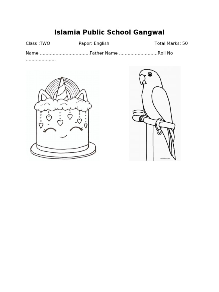 Paper Drawing Class Two | PDF | Language Arts & Discipline | Foreign ...