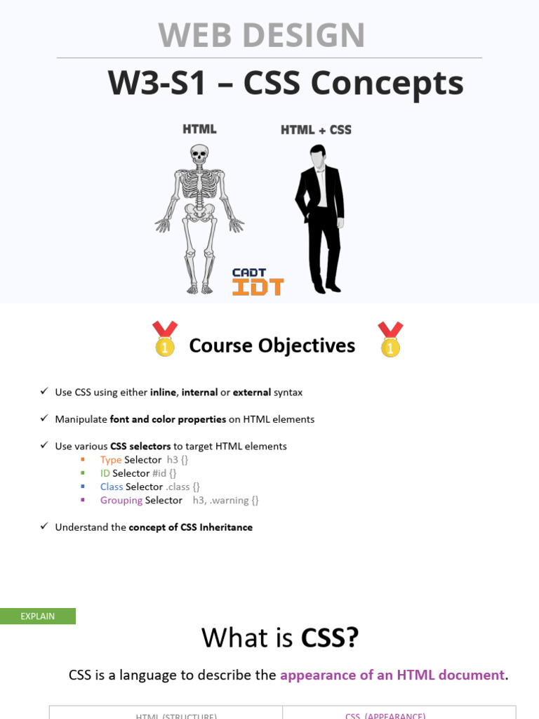 S1 - LEARNING - CSS Concepts - For Students | PDF | Html | Html Element