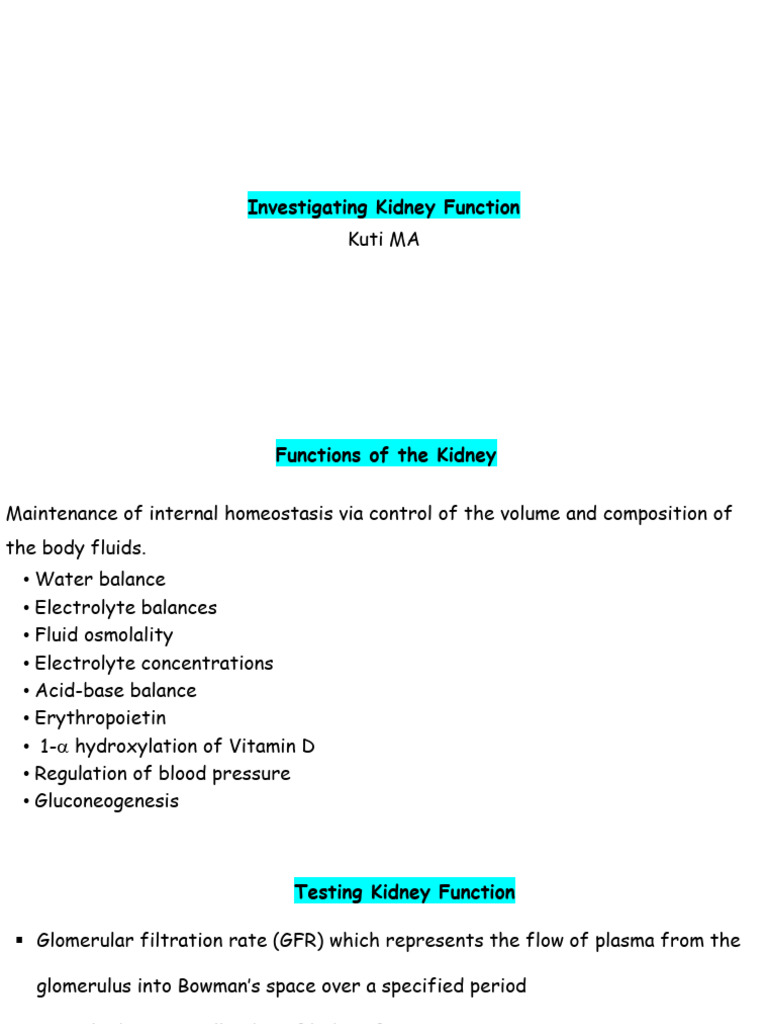 EUCR Test Results in Kidney Function | PDF | Creatinine | Chronic ...
