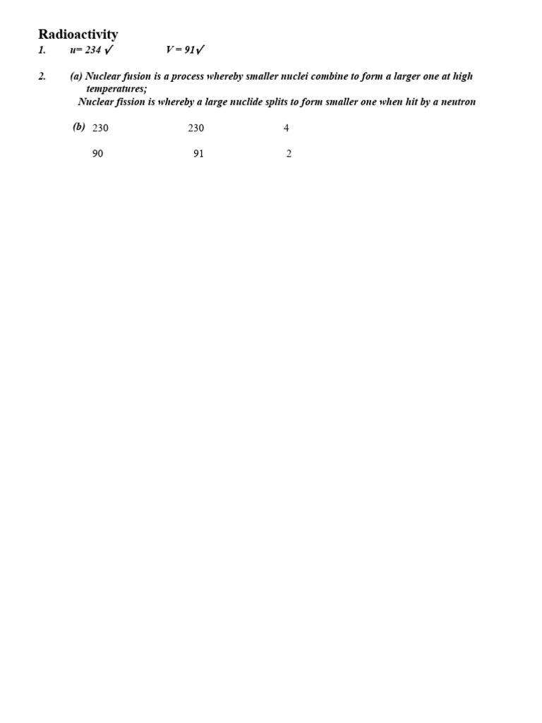 Form 4 Radioactivity Ans Teacher - Co .Ke | PDF | Nuclear Reaction ...