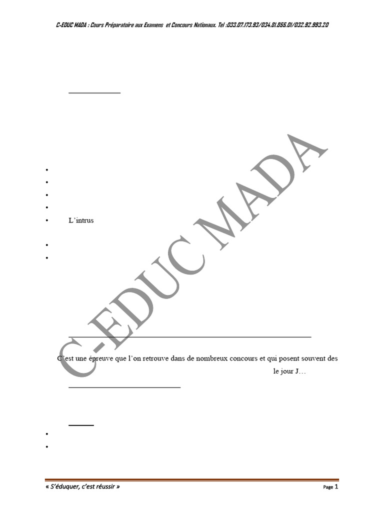 Sujets Types QCM | PDF | Choix multiple | Phrase