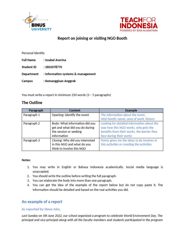 Report On Joining or Visiting NGO Booth | PDF