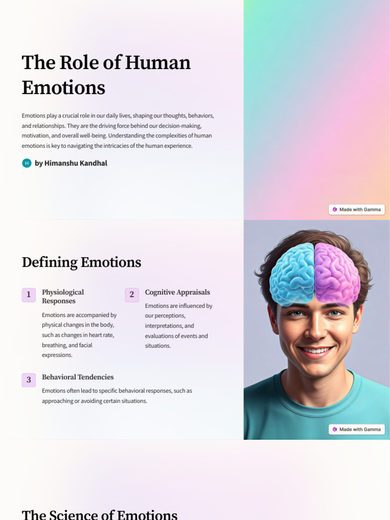 The Role of Human Emotions | PDF | Emotions | Applied Psychology