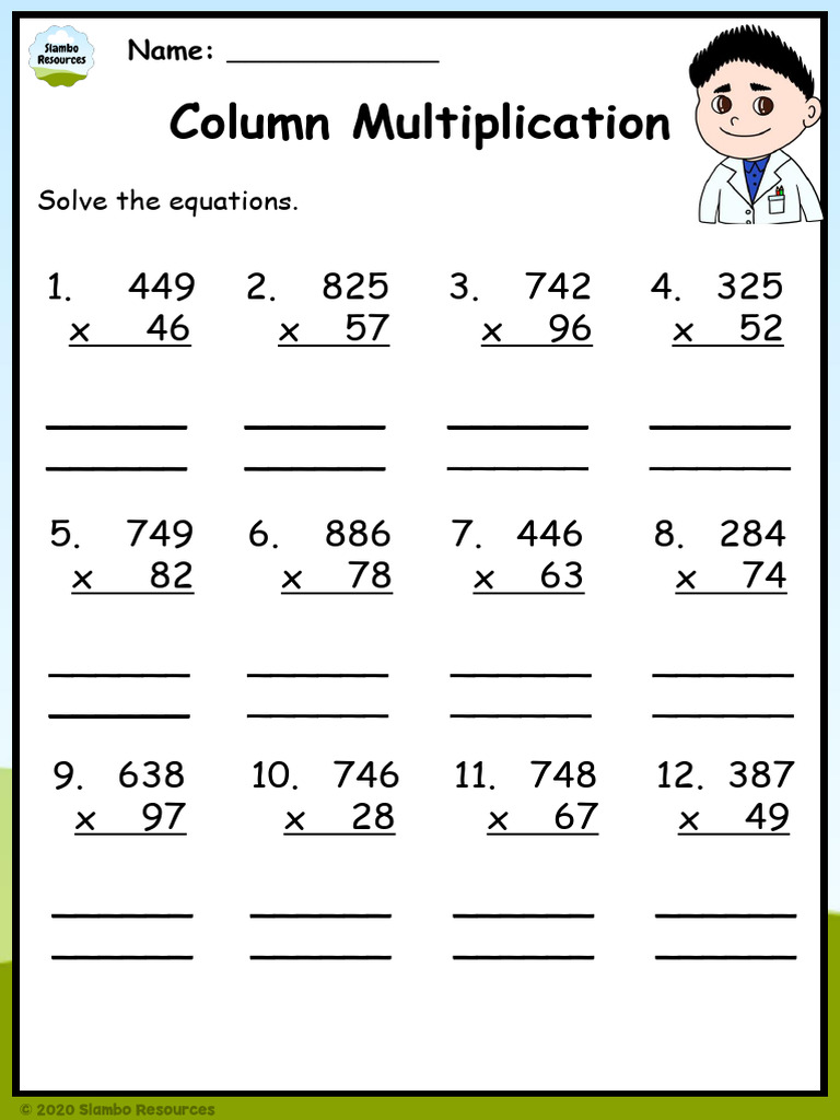 Grade-5-Multiplication-Worksheet With Answers | PDF