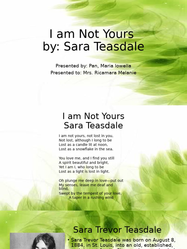 I Am Not Yours | PDF