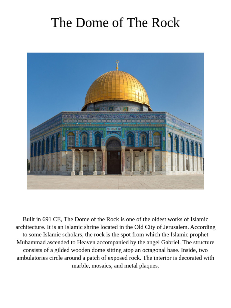 History of The Dome of the Rock | PDF