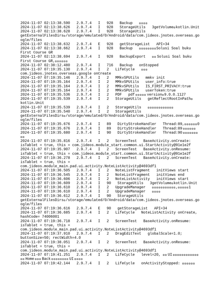 2024-11-07 78324688 Log | PDF | Backup | Internet Protocol Based Network Software