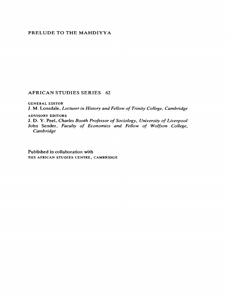 Anders Bjørkelo - Prelude To The Mahdiyya - Peasants and Traders in The ...