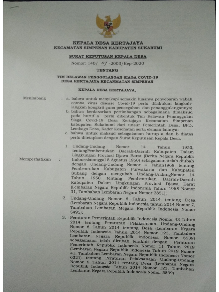 SK Tim Relawan Covid19 | PDF