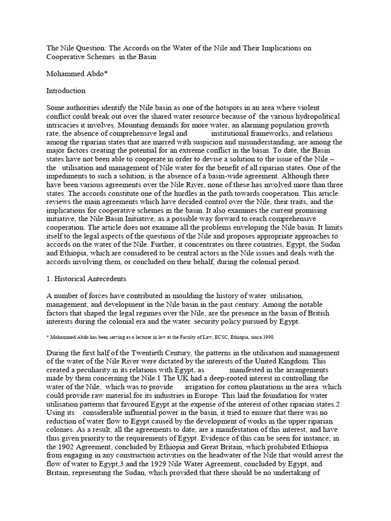 Perception Journal - Mohammed | PDF | Nile | Ethiopia