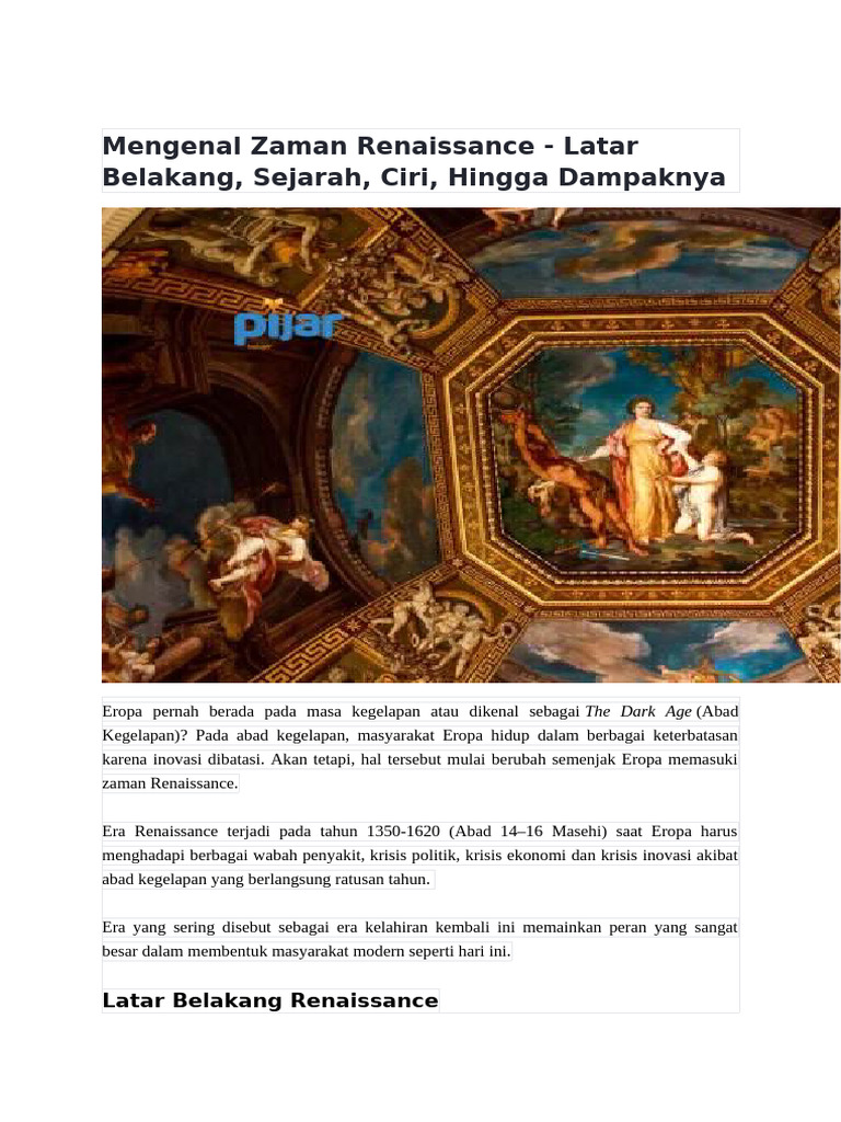 Mengenal Zaman Renaissance | PDF | Klasik