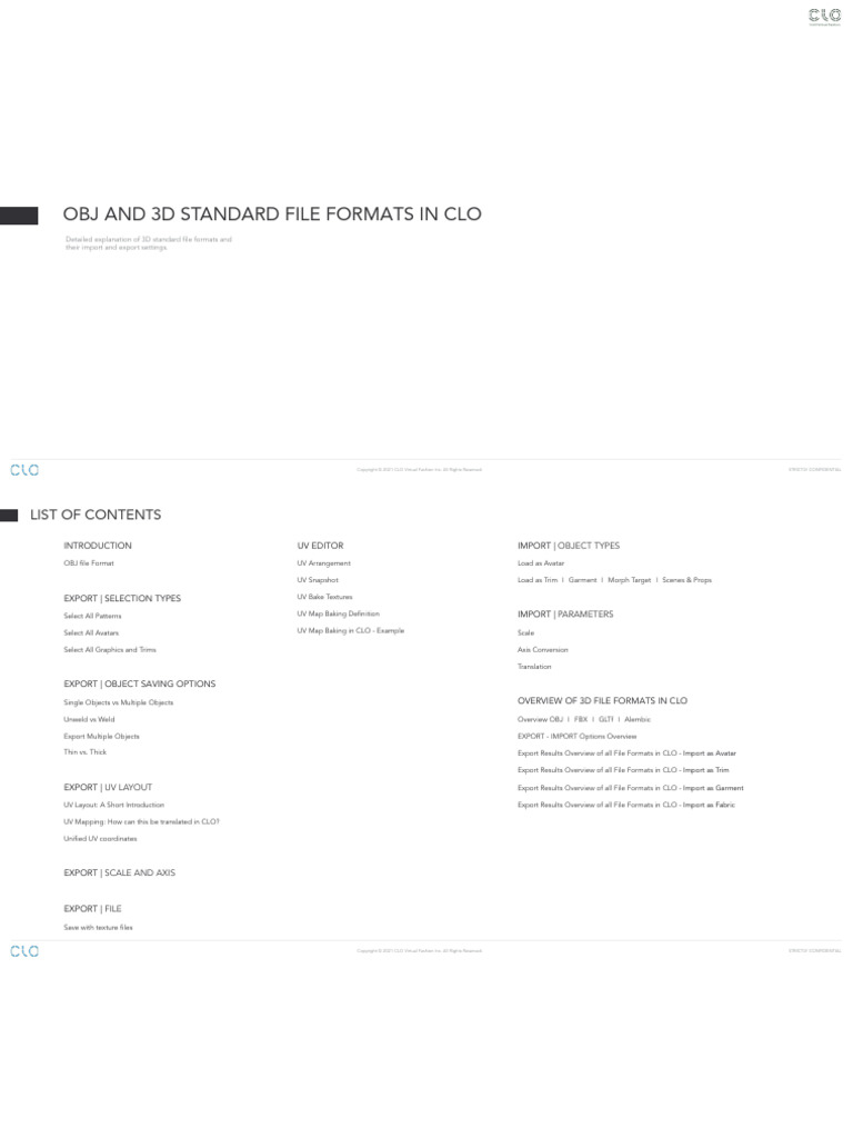 CLO OBJ and 3D Standard File Formats | PDF | Texture Mapping | 3 D ...