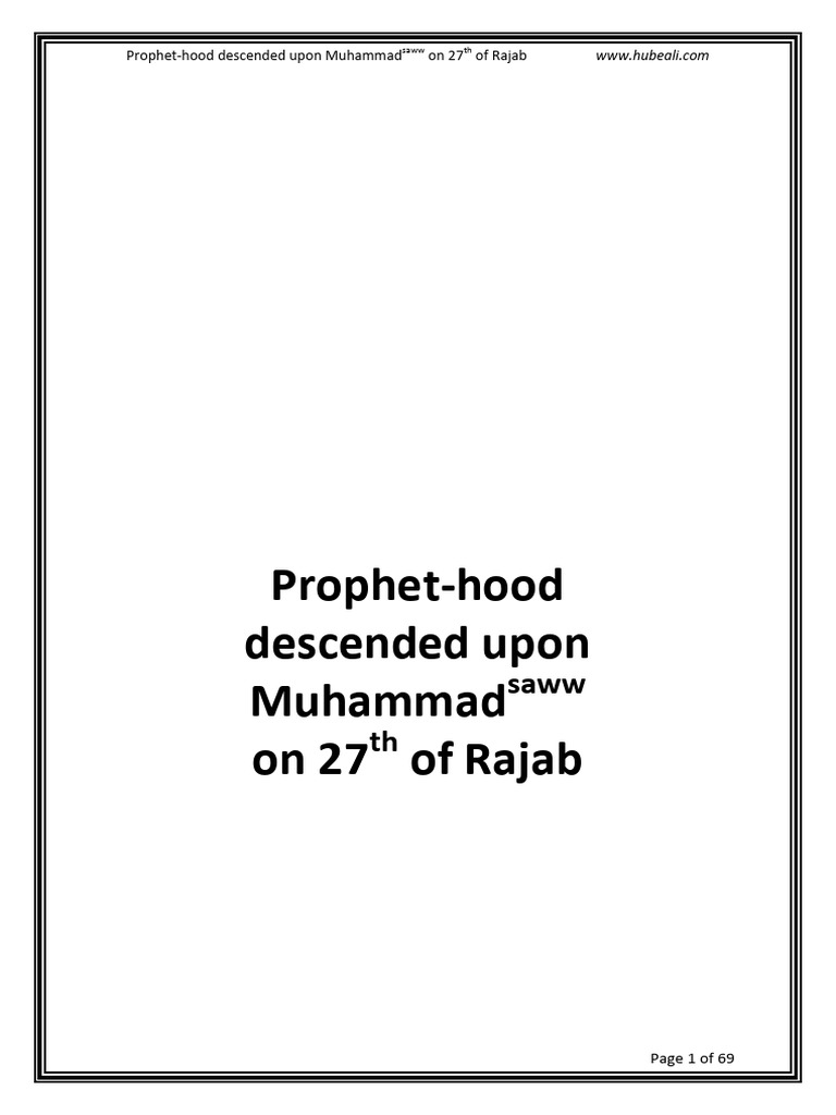 27th Rajab | PDF | Abrahamic Religions | Islamic Belief And Doctrine