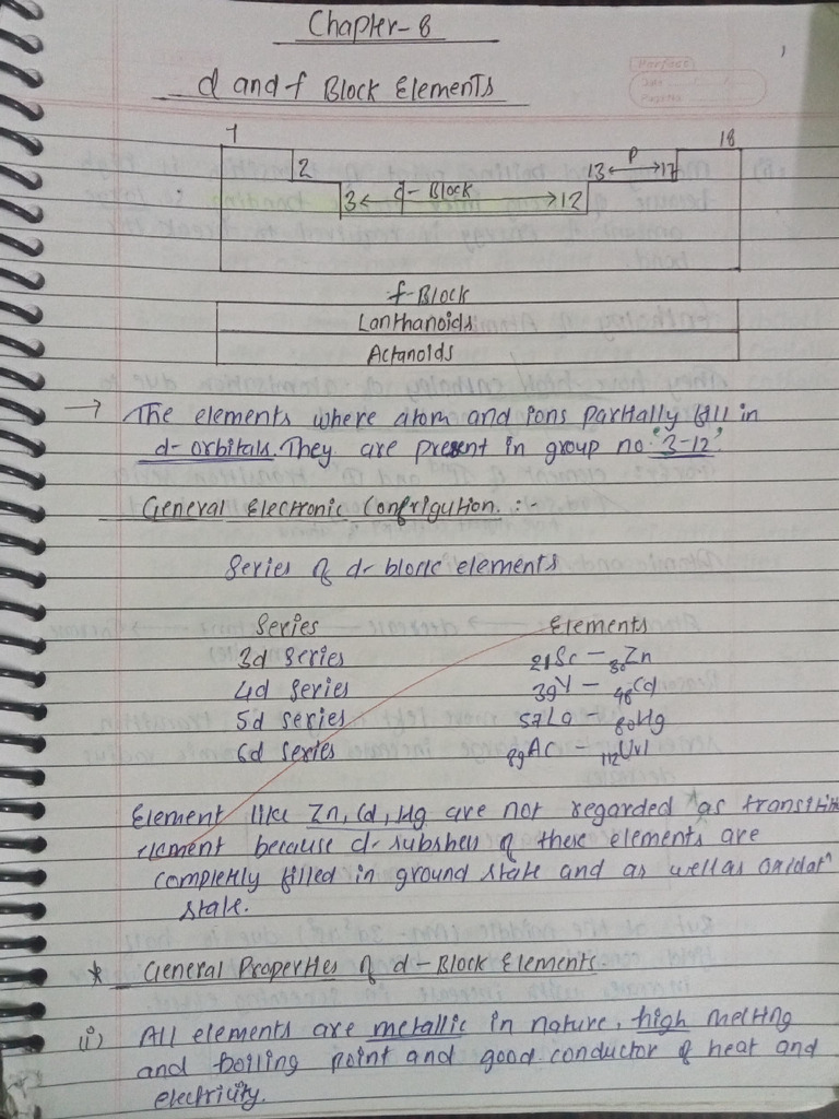 D And F Block Elements Pdf