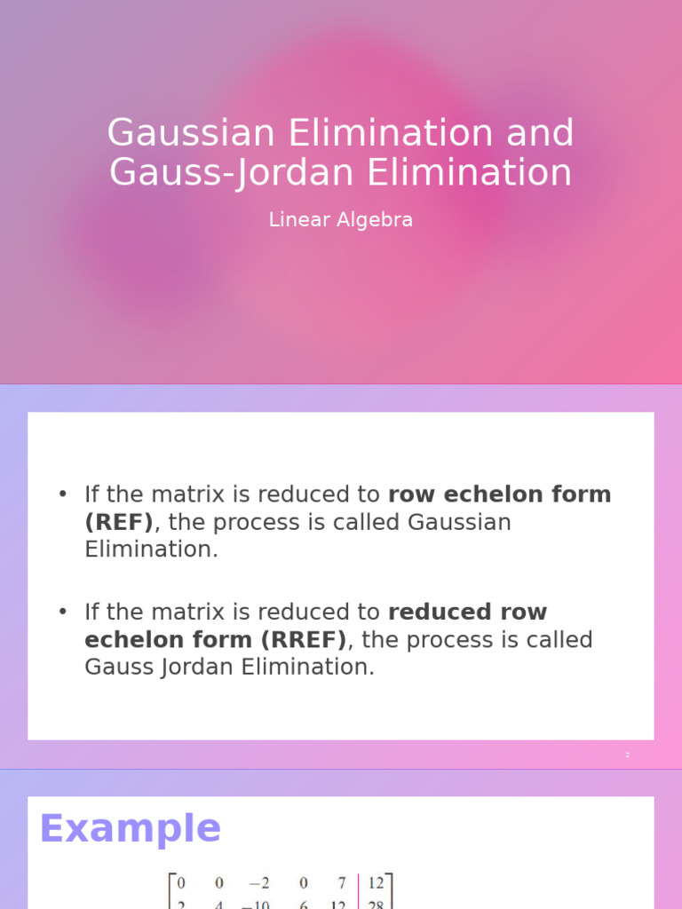 L4 Gauss Jordan Elimination 19092024 102454am | PDF
