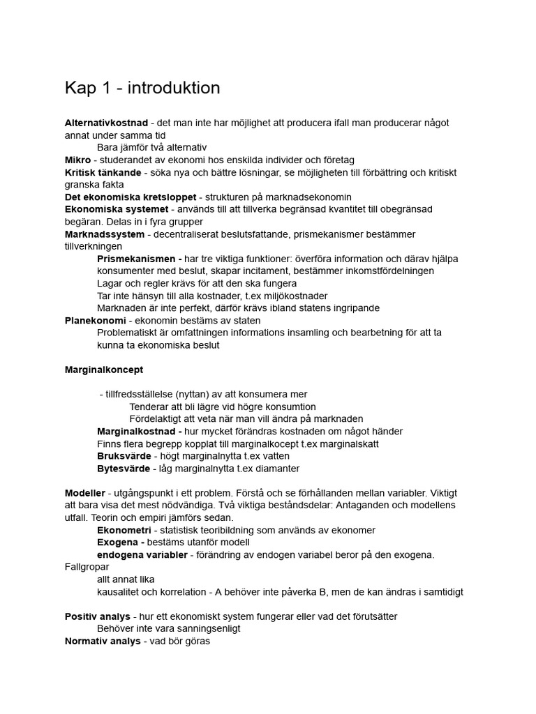 Mikroekonomi Högskolan I Dalarna | PDF