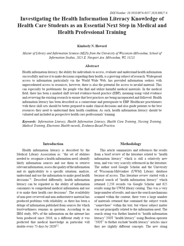 Ojsadmin, 26 | PDF | Information Literacy | Health Care