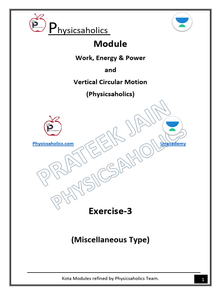 Physics Module for IIT JEE Prep | PDF | Force | Potential Energy