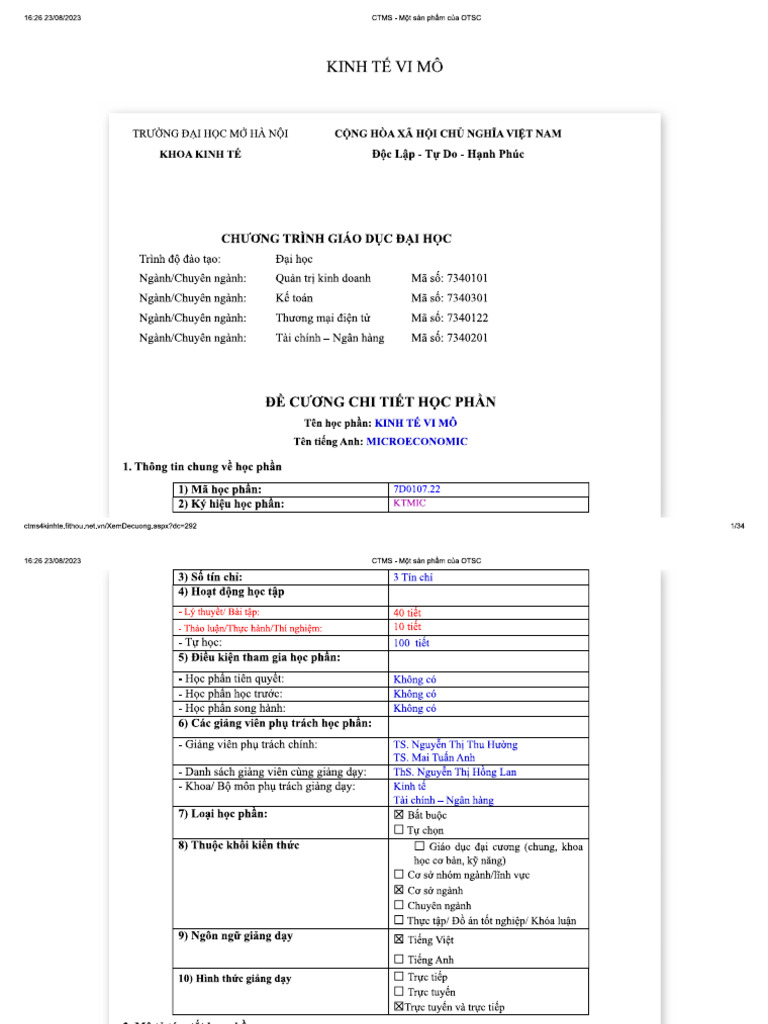 De Cuong KT Vi Mo-Dai Hoc Mo | PDF