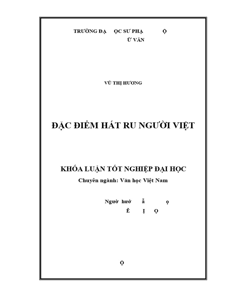 Xemtailieu Luan Van Dac Diem Hat Ru Nguoi Viet | PDF