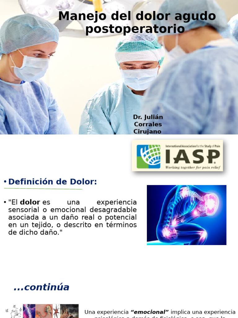 Manejo Del Dolor Agudo Postoperatorio. Marzo 2024 | PDF | Dolor ...