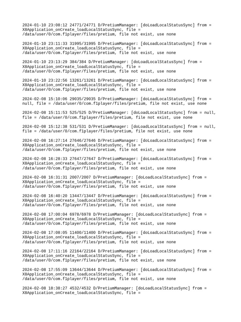 Com.f1player.log | PDF | Data Management | Computing