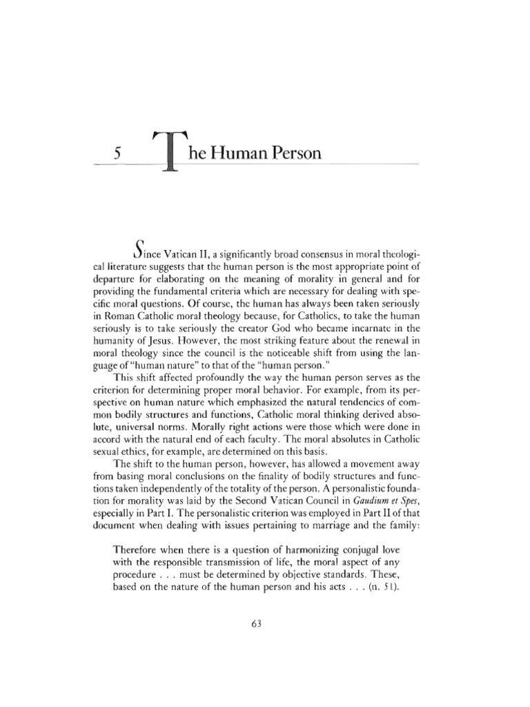Gula CH 5 - The Human Person | PDF | Trinity | Image Of God